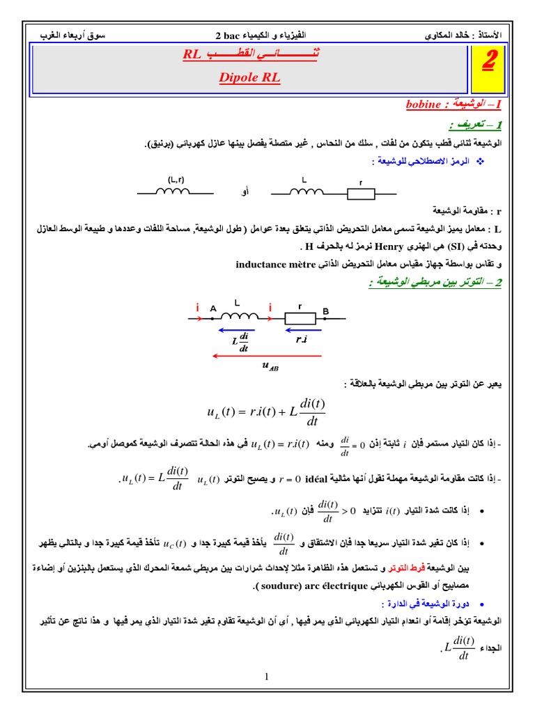 L R L Dipole R: I Bobine | PDF
