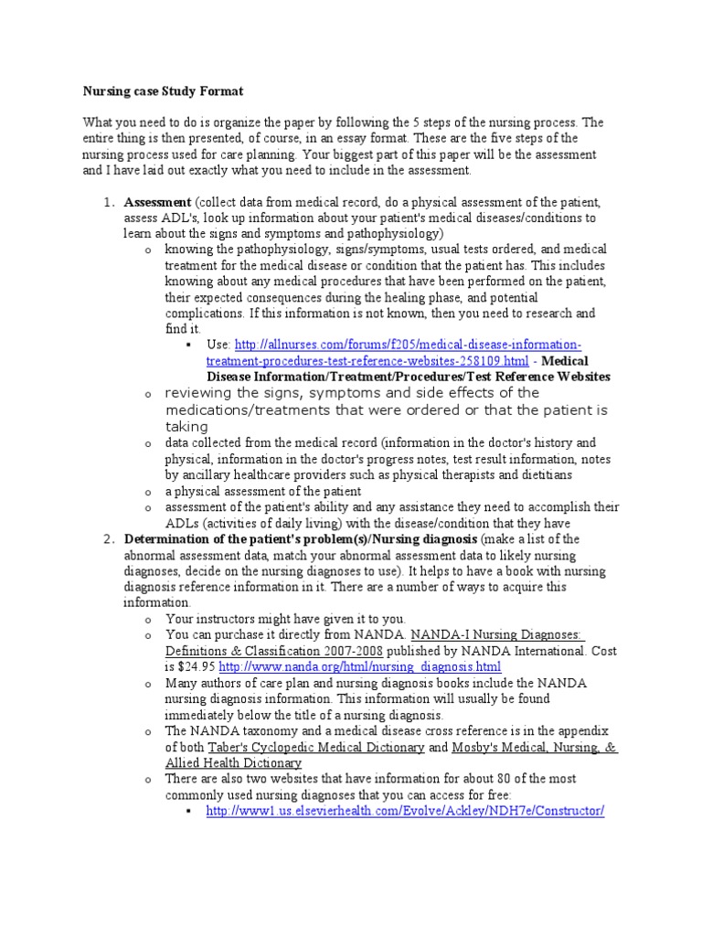 Case Study Format | PDF | Medical Diagnosis | Nursing