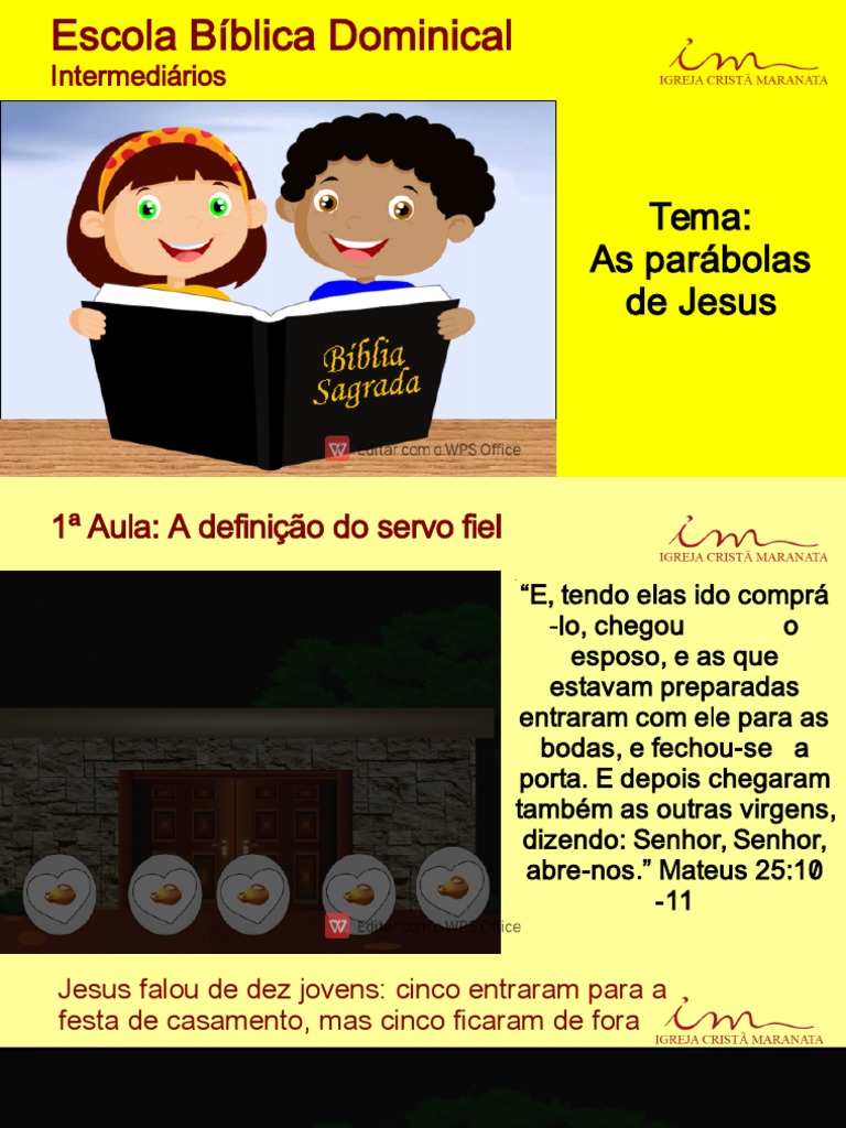 1a Aula - Slides - INT - As Parabolas de Jesus - A Definicao Do Servo ... 1a Aula - Slides - INT - As Parabolas de Jesus - A Definicao Do Servo ...
