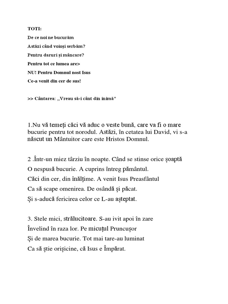 Poem Nasterea Domnlui Isus | PDF