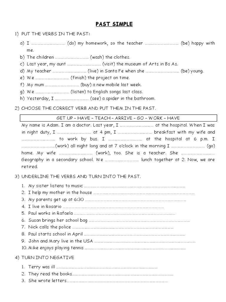 Conjugating Verbs in the Past Tense: A Guide to Putting Verbs in the ...