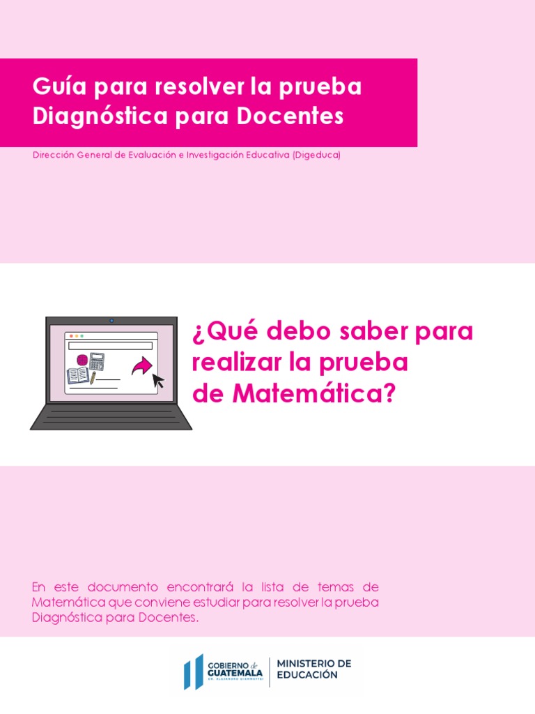 Guía Para Resolver La Prueba Diagnóstica Para Docentes Pdf Números 1025