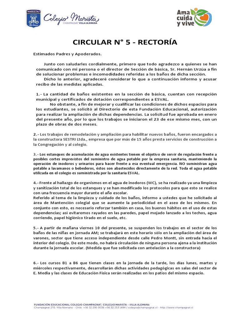 CIrcular N 5 Banos Basica | PDF | Agua