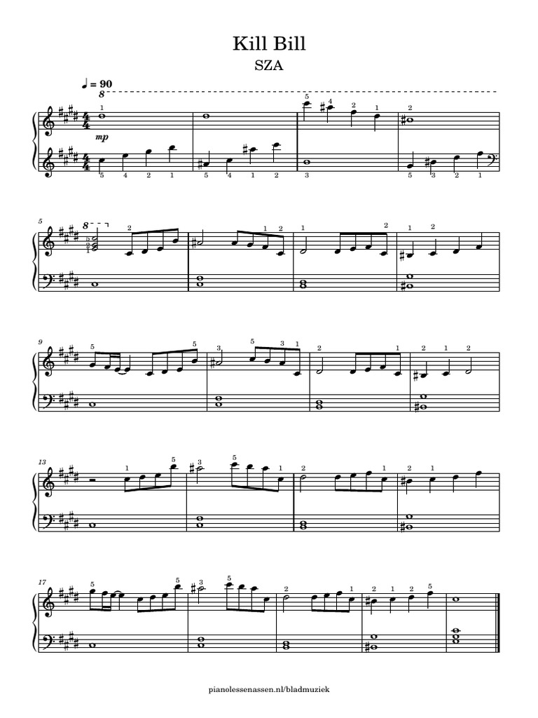 Kill Bill Easy Piano C#M | PDF