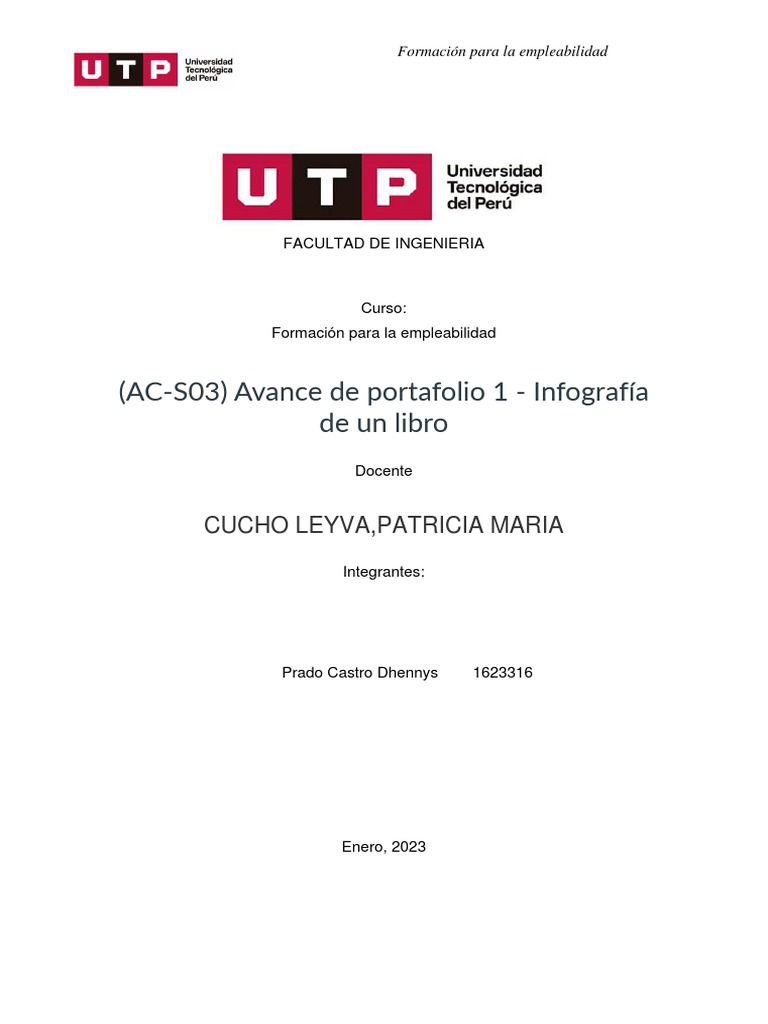 (AC-S03) Avance de Portafolio 1 - Infografía de Un Libro - PRADO CASTRO DHENNYS | PDF ...