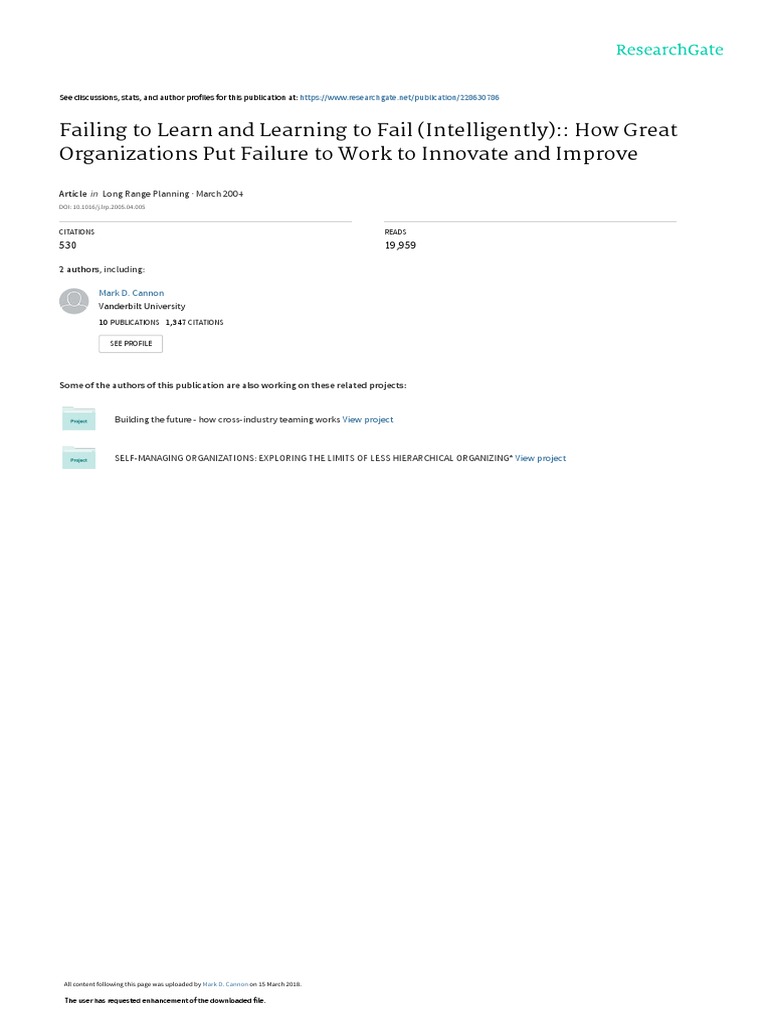 Failing To Learn and Learning To Fail (Intelligently) :: How Great ...