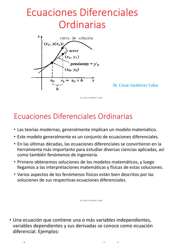 Ecuaciones Diferenciales Ordinarias | PDF | Ecuaciones | Ecuación diferencial parcial