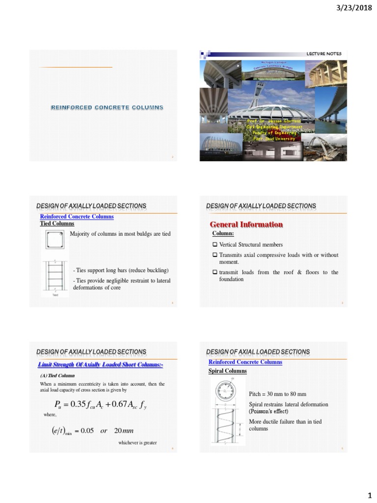 Week 8 RC Columns | PDF | Column | Strength Of Materials