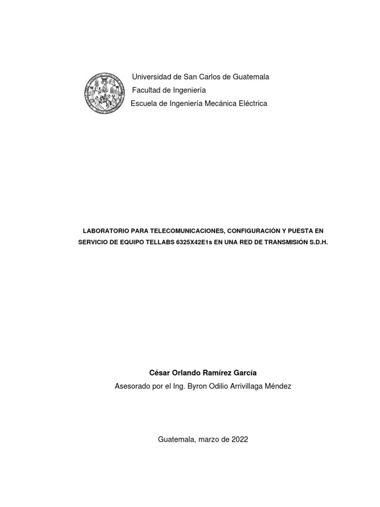 Configuración y Puesta en Servicio de Equipo Tellabs 6325x42e1s - v ...