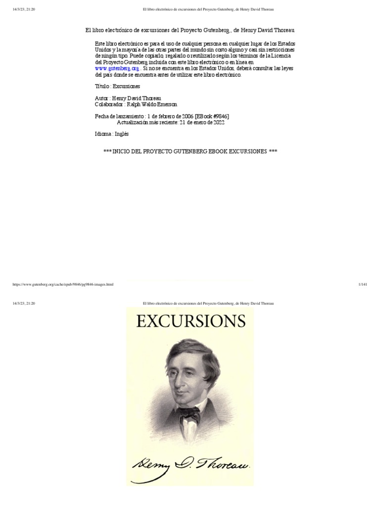 Thoreau Excursions | PDF | Henry David Thoreau | Lápiz