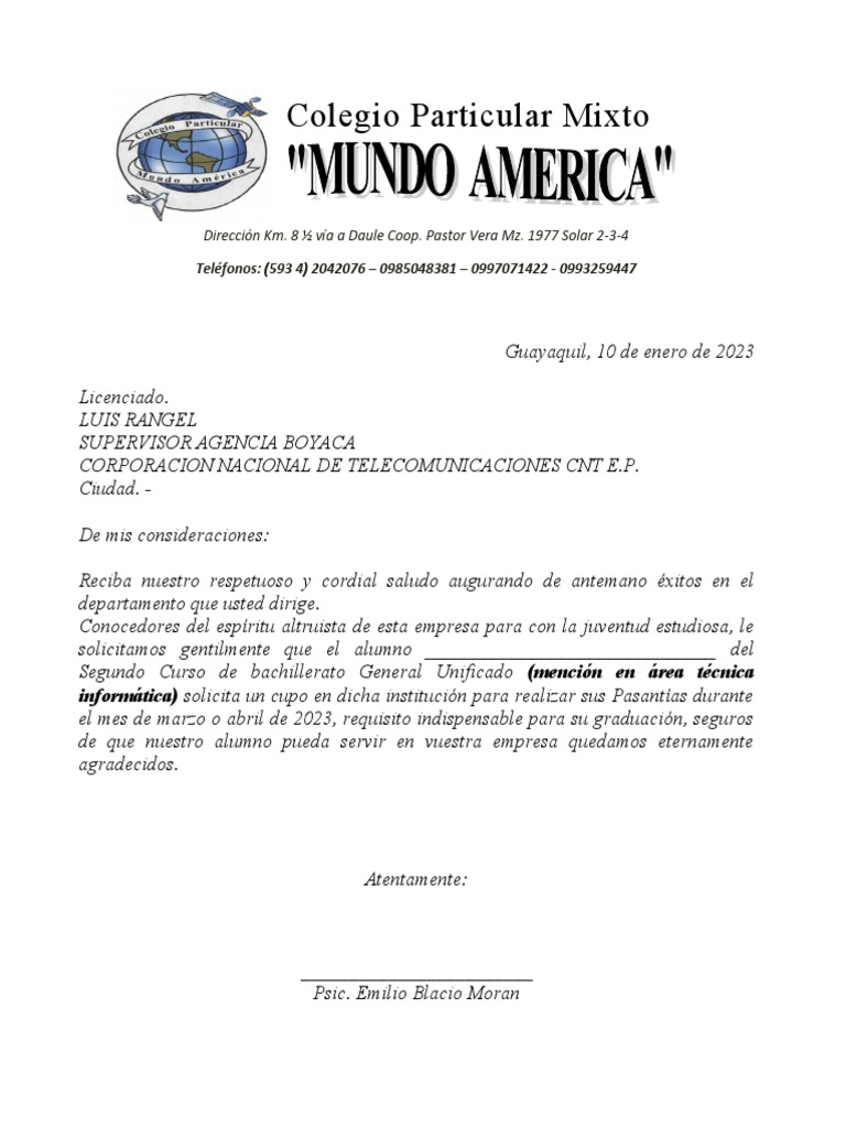 Oficio Cartas pasantìas 2023 (1) | PDF