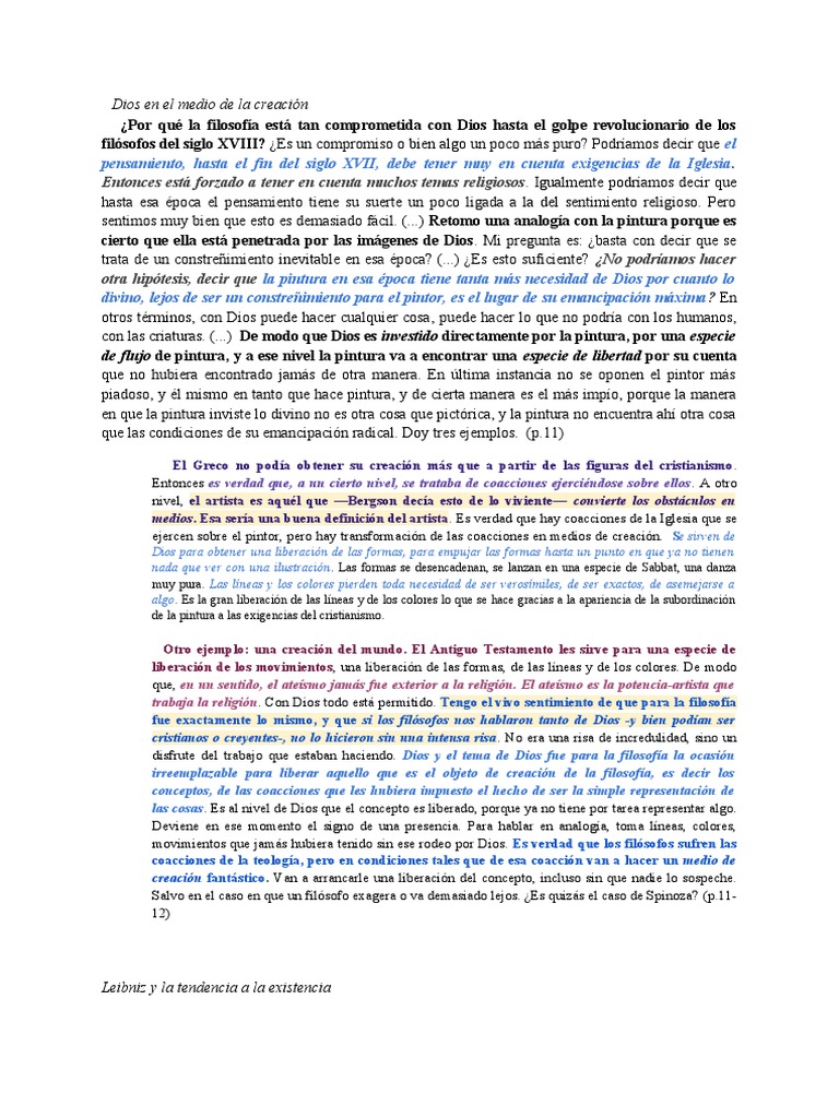 Clase I. Dios y La Filosofía. Causalidad Inmanente y Plano Fijo | PDF ...