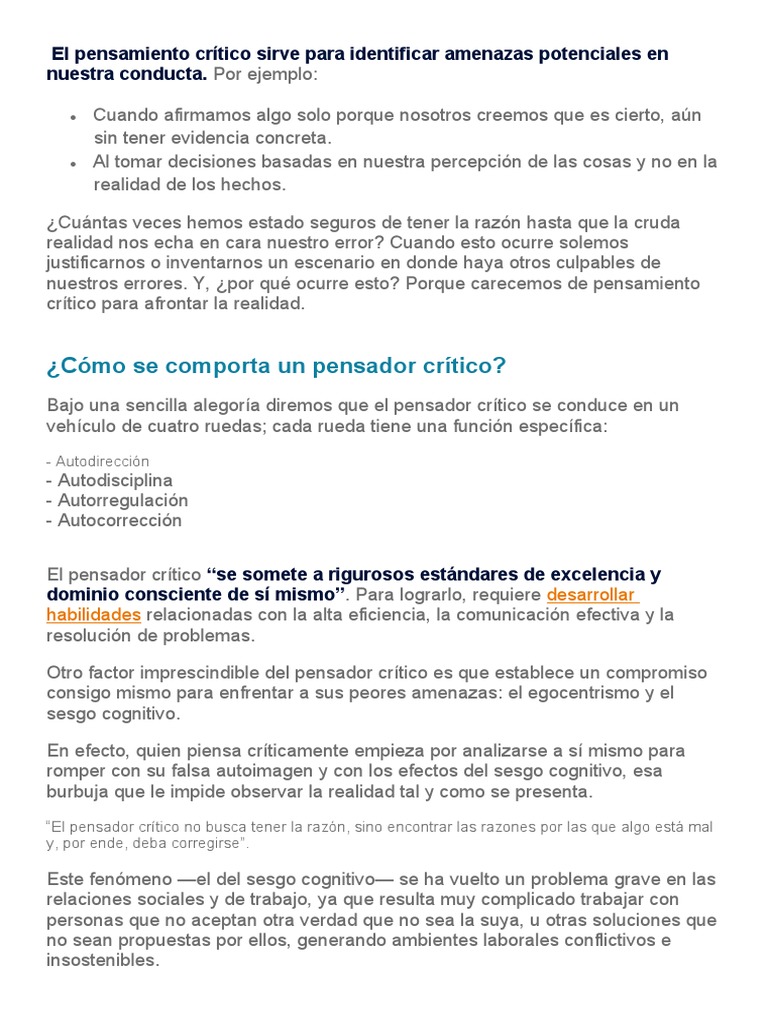 El Pensamiento Crítico Sirve para Identificar Amenazas Potenciales en ...