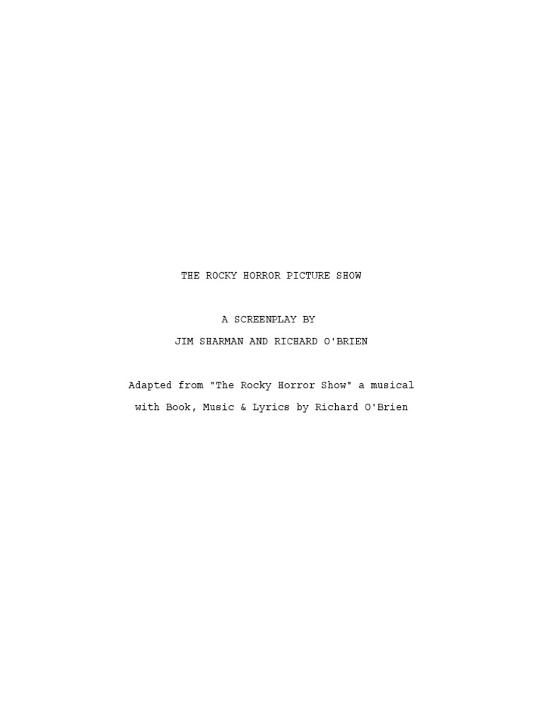 The-Rocky-Horror-Picture-Show-1975 Script | PDF