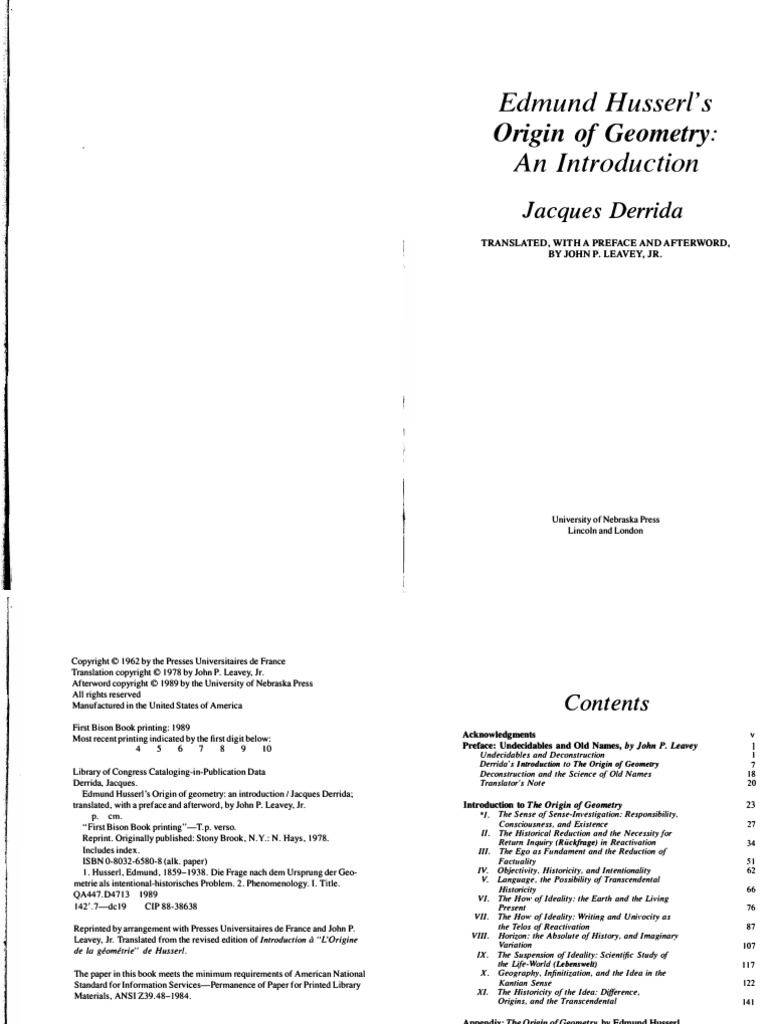 Edmund Husserls Origin of Geometry An in | PDF