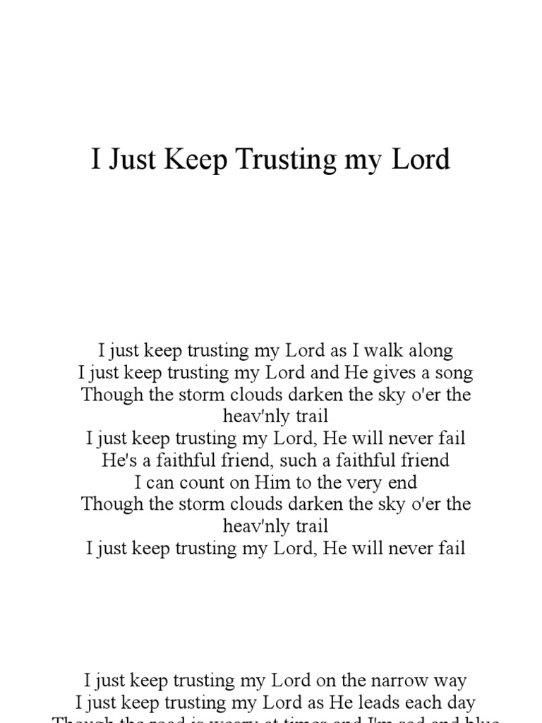 I Just Keep Trusting My Lord | PDF