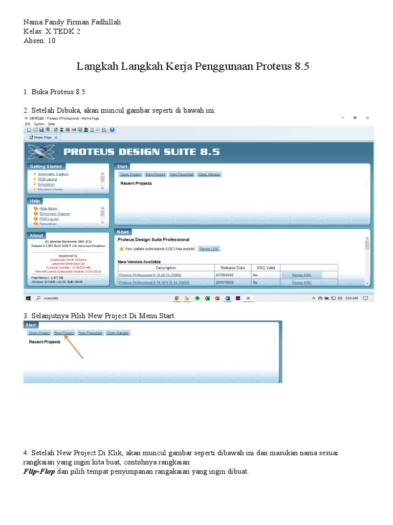 Langkah Langkah Kerja Penggunaan Proteus 8.5 | PDF