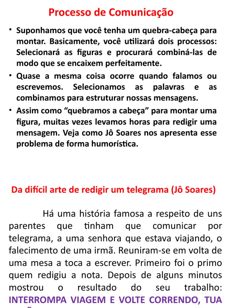 Processo de Comunicação - SLIDES - FUNÇÕES DA LINGUAGEM | PDF ...