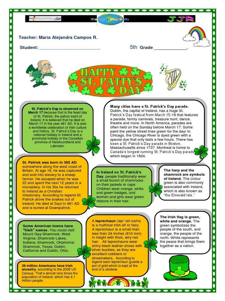 Antonella Del Valle Martínez Gil - Saint Patrick's Day Activities 5th ...