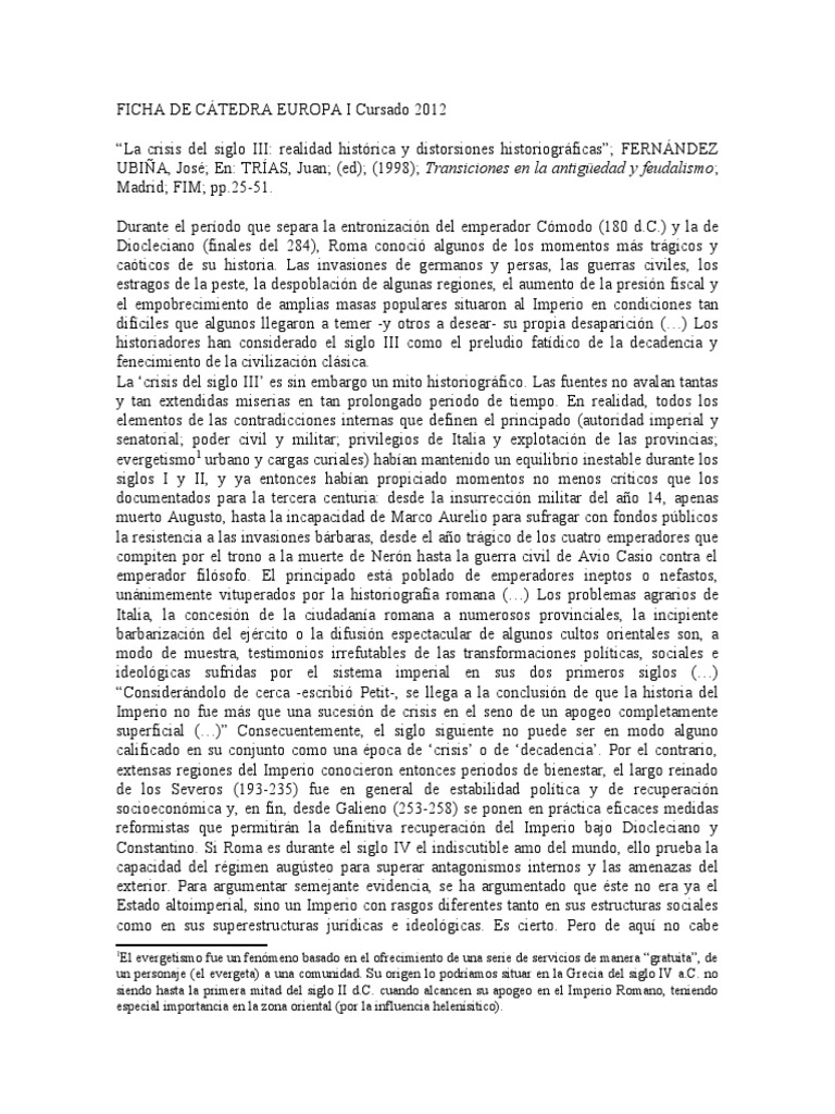 Ficha Europa I - Crisis Del Siglo III | PDF | imperio Romano ...