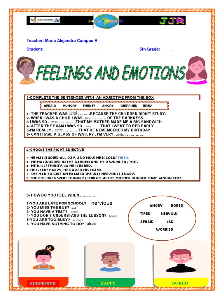 Edited - Feelings & Emotions Activities 5th Grade | PDF