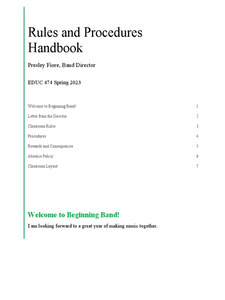 Rules and Procedures | PDF | Classroom | Teachers