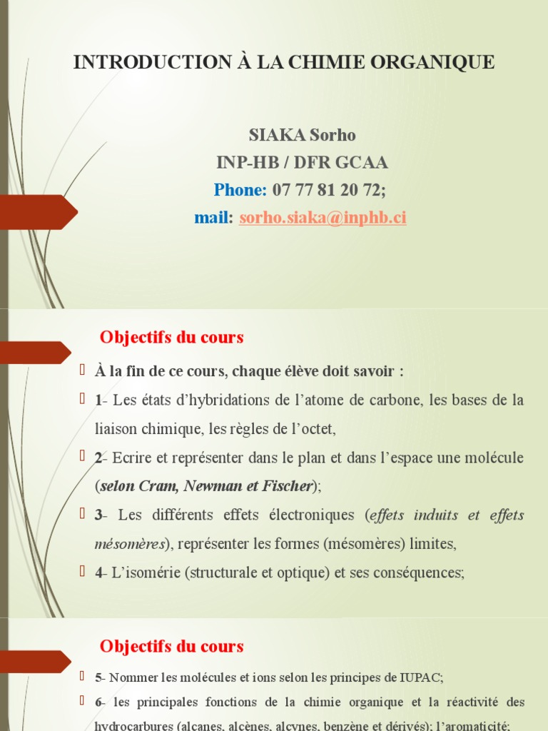 Chimie Orga Cpge 1 | PDF | Chiralité (chimie) | Isomère