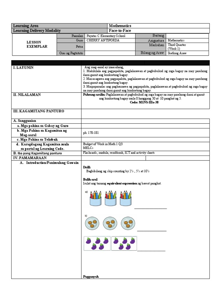 Learning Area Mathematics Learning Delivery Modality Face-to-Face | PDF