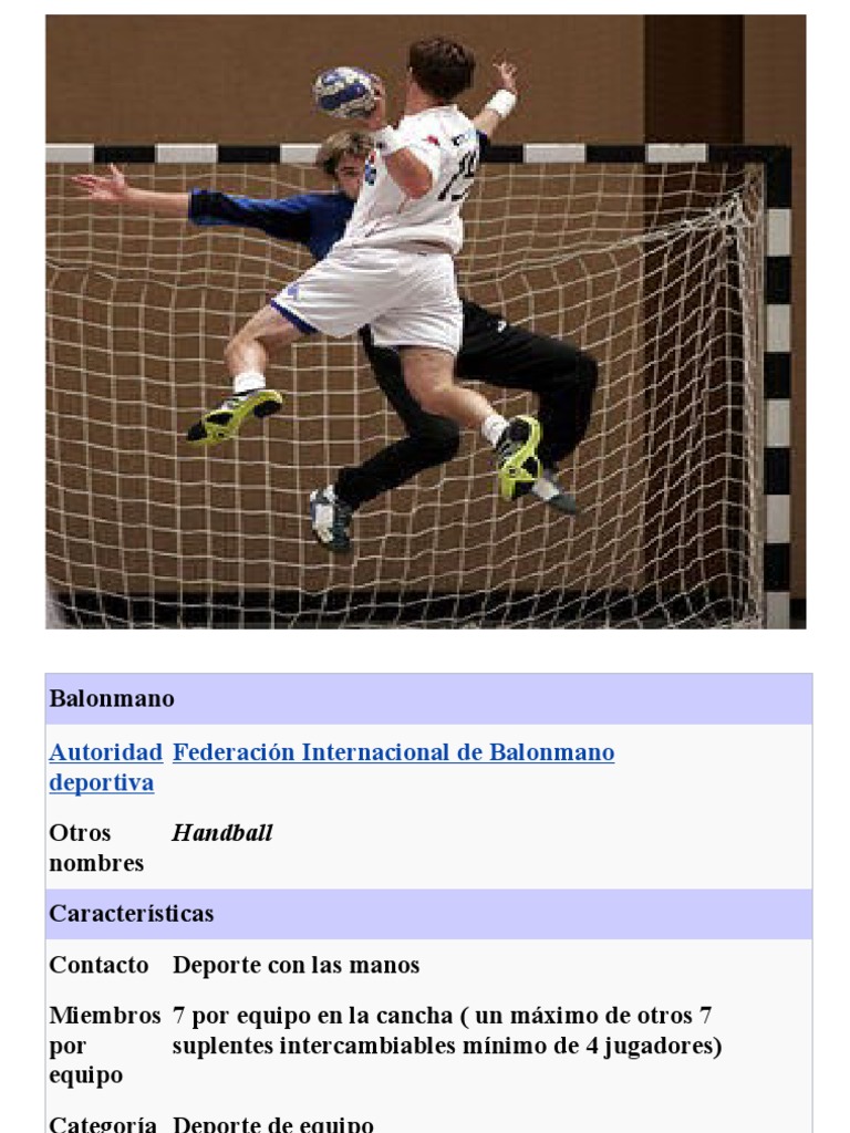 Características del Balonmano | PDF