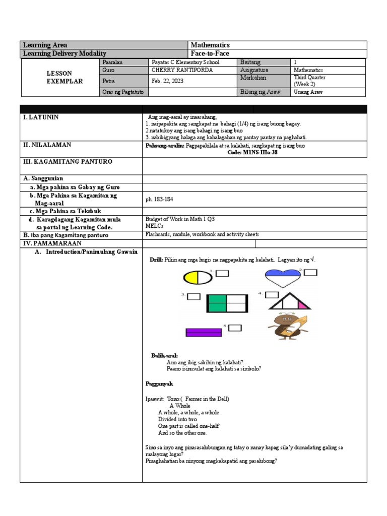 Learning Area Mathematics Learning Delivery Modality Face-to-Face | PDF
