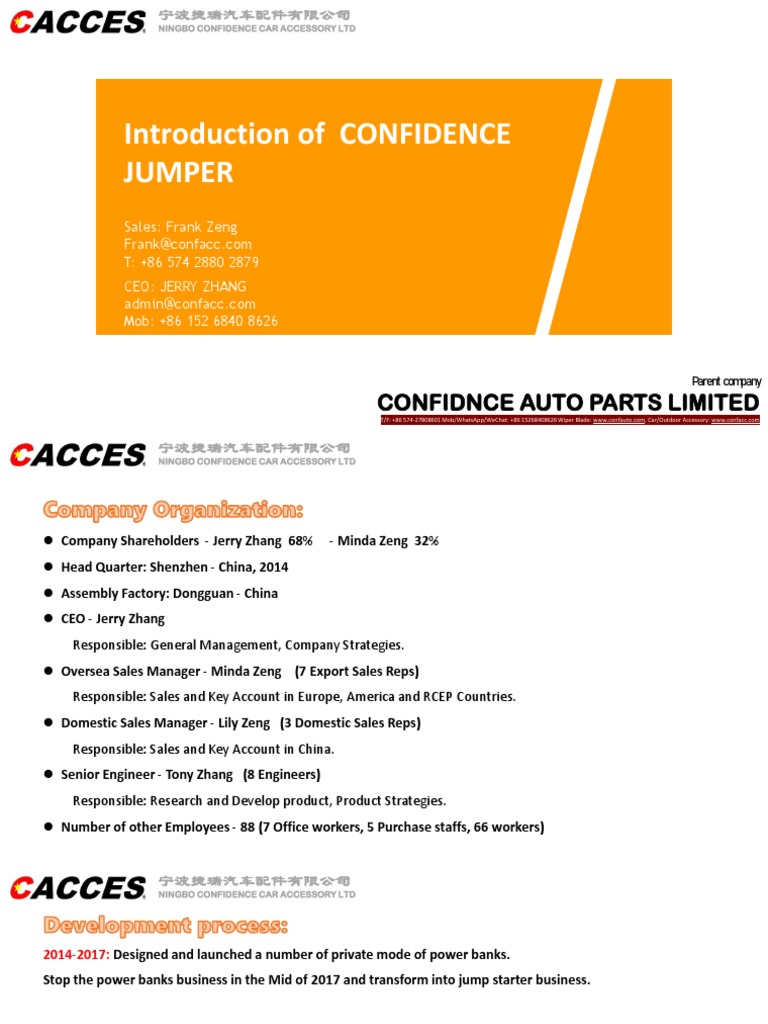 NINGBO CONFIDENCE-Jump Starter Catalogue 2023 | PDF | Flashlight | Battery Charger