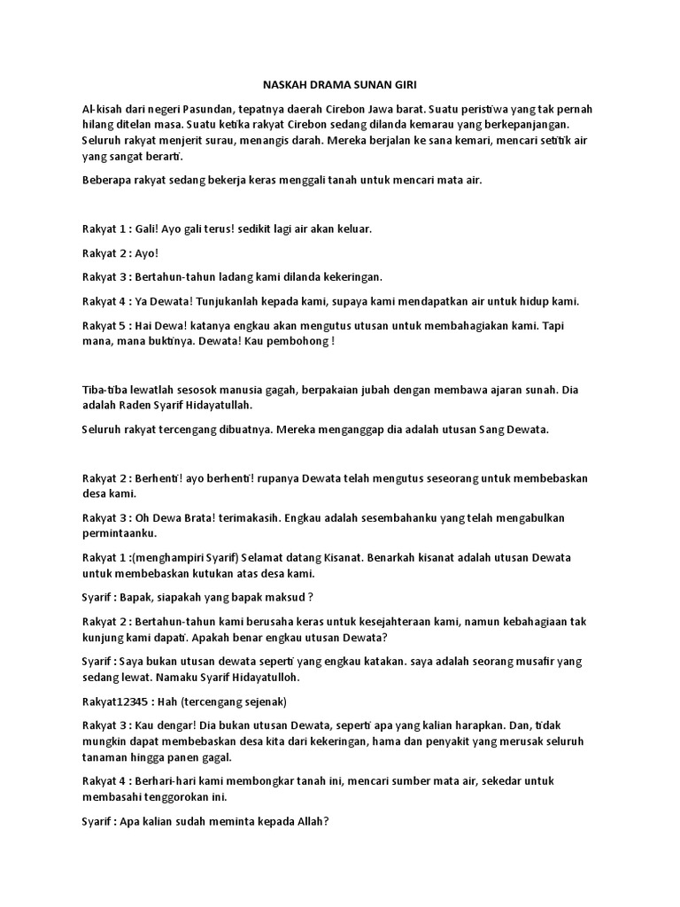 Naskah Drama Sunan Giri | PDF