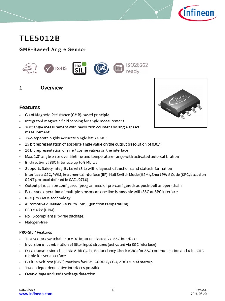 TLE5012B: 1 Features | PDF | Electronics | Computer Engineering