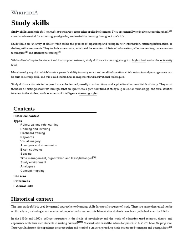 Study Skills | PDF | Study Skills | Cognition Study Skills | PDF | Study Skills | Cognition