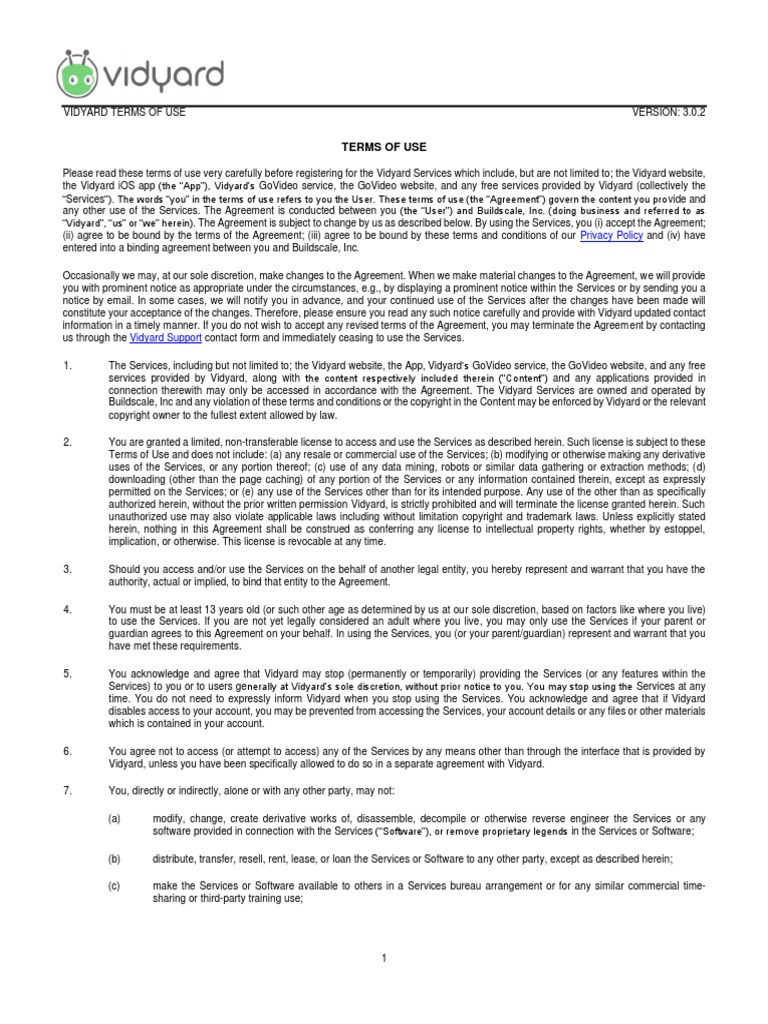 Vidyard Free User TOS V 3.0.2 Revised 16.08.2022 | PDF | License | Damages
