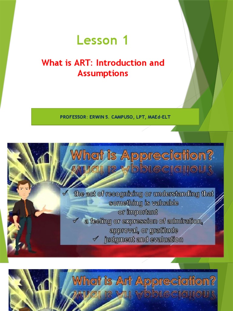 Art Appreciation Lesson 1 | PDF | Psychotherapy | Art Therapy
