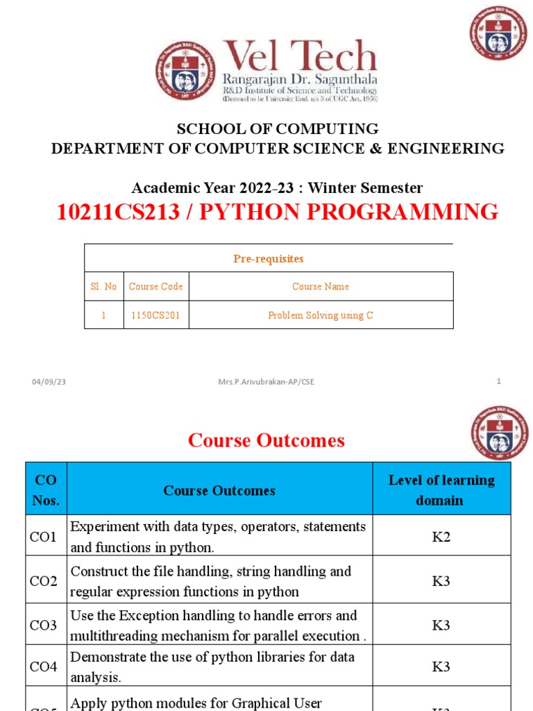 Python Programming - Unit-1 | PDF | Control Flow | Data Type