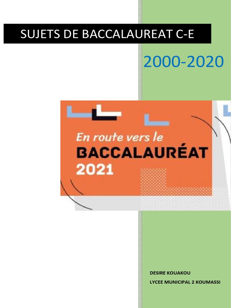 Sujets de Bac C-E 2000-2020 | PDF
