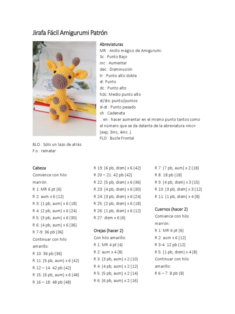 Amigurumi Patrón Pdf Tejidos Figurados Tejer