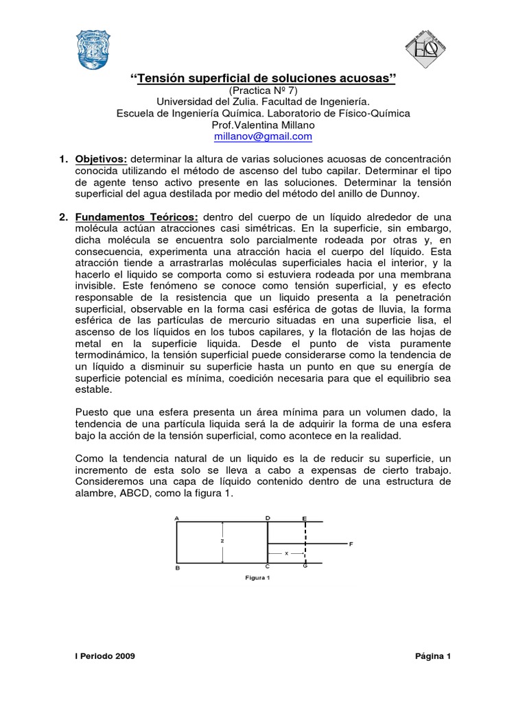 Practica 7 - UV | PDF | Tensión superficial | Líquidos