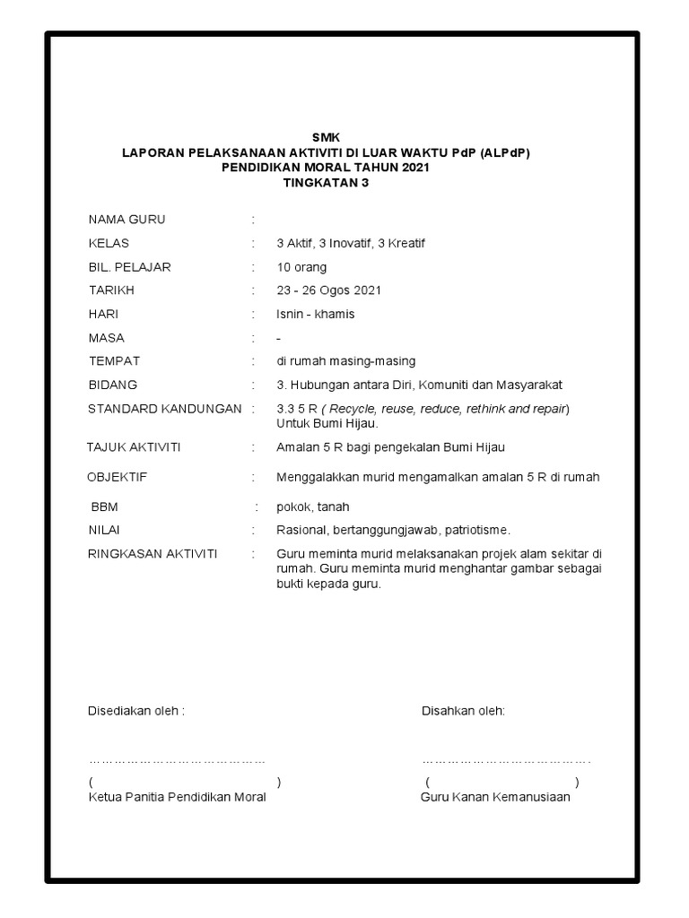 Laporan ALPdP 5R TING 3 | PDF