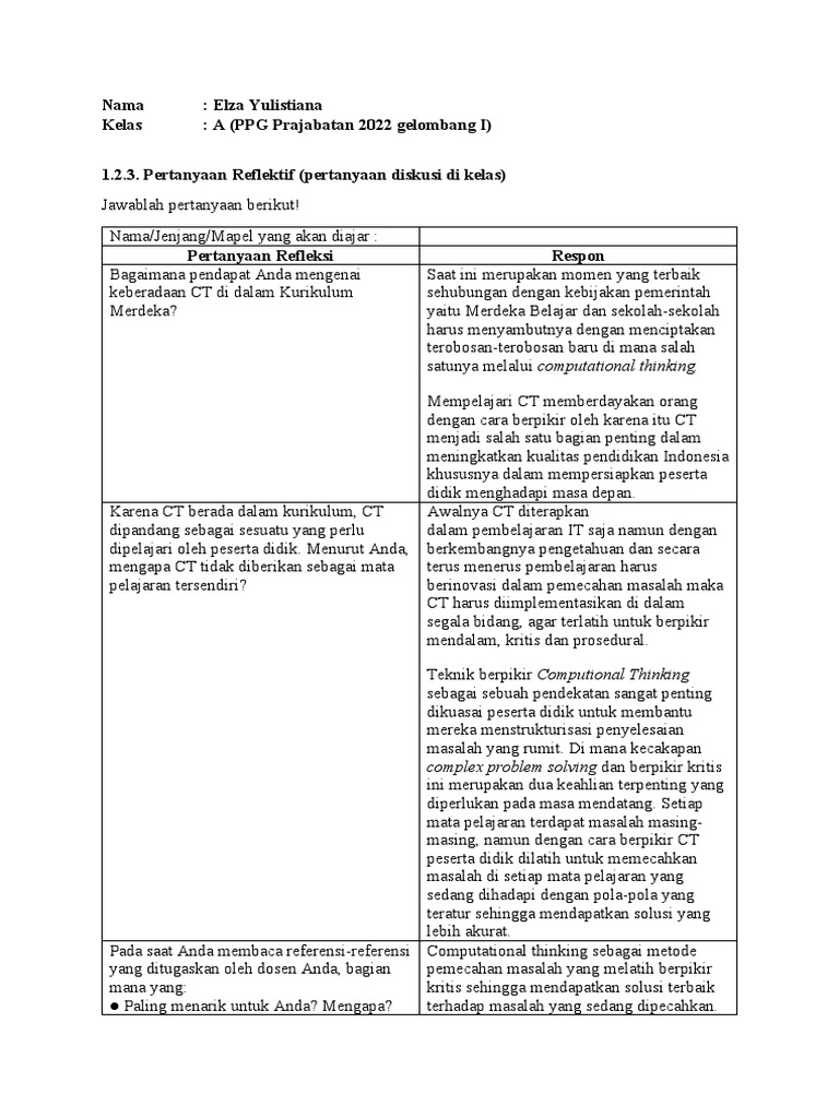 Topik 2 LK 1 Ruang Eksplorasi Konsep | PDF