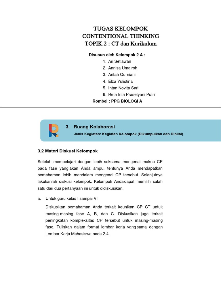 Topik 2 LK 2 Ruang Kolaborasi | PDF