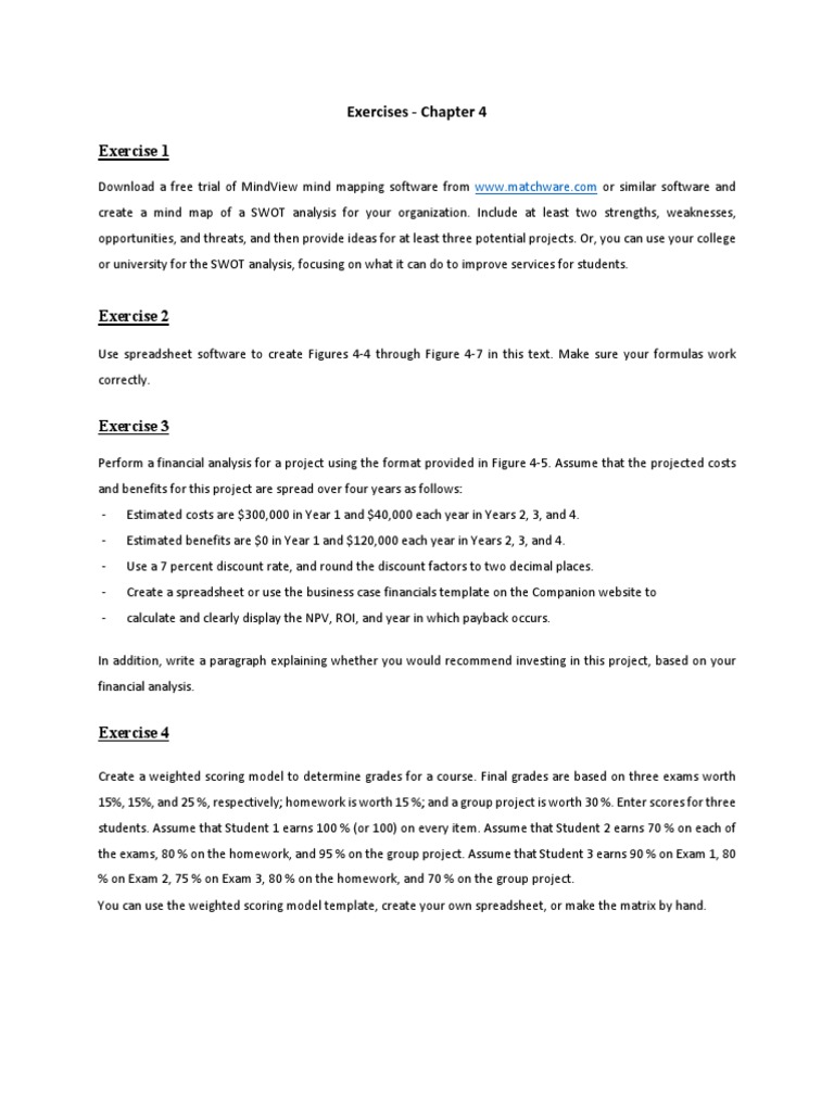 Exercises Chapter4 | PDF