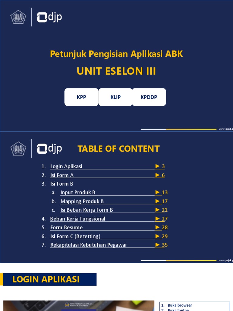 Tutorial ABK Kemenkeu Di DJP Untuk Unit Eselon III 2023 - Share | PDF