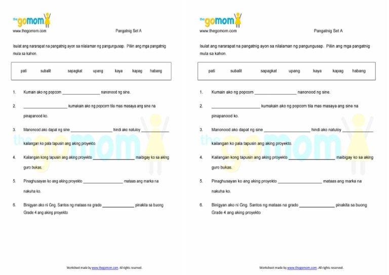 Pang-Angkop-Worksheet-Grade 4-Quarter 3-Week | PDF