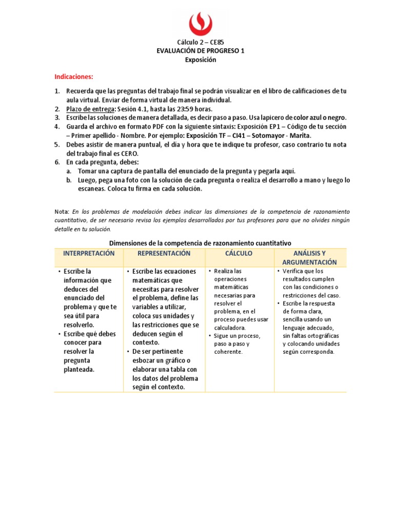 Plantilla - EVALUACIÓN DE PROGRESO 1 - 230407 - 161302 | PDF | Estadísticas | Matemáticas