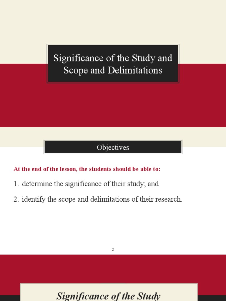 Significance of The Study and Scope of Delimitations | PDF | Cognition | Science