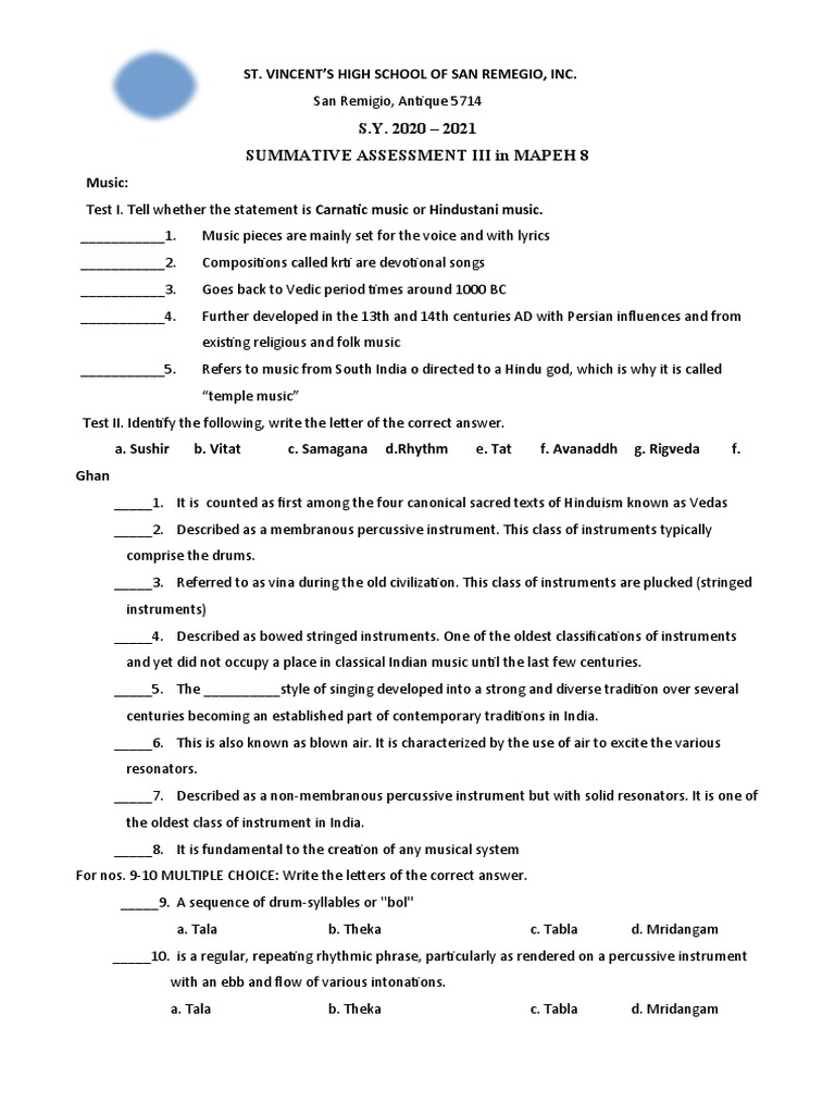 Mapeh Exam 3rd | PDF | Pathogen | Infection