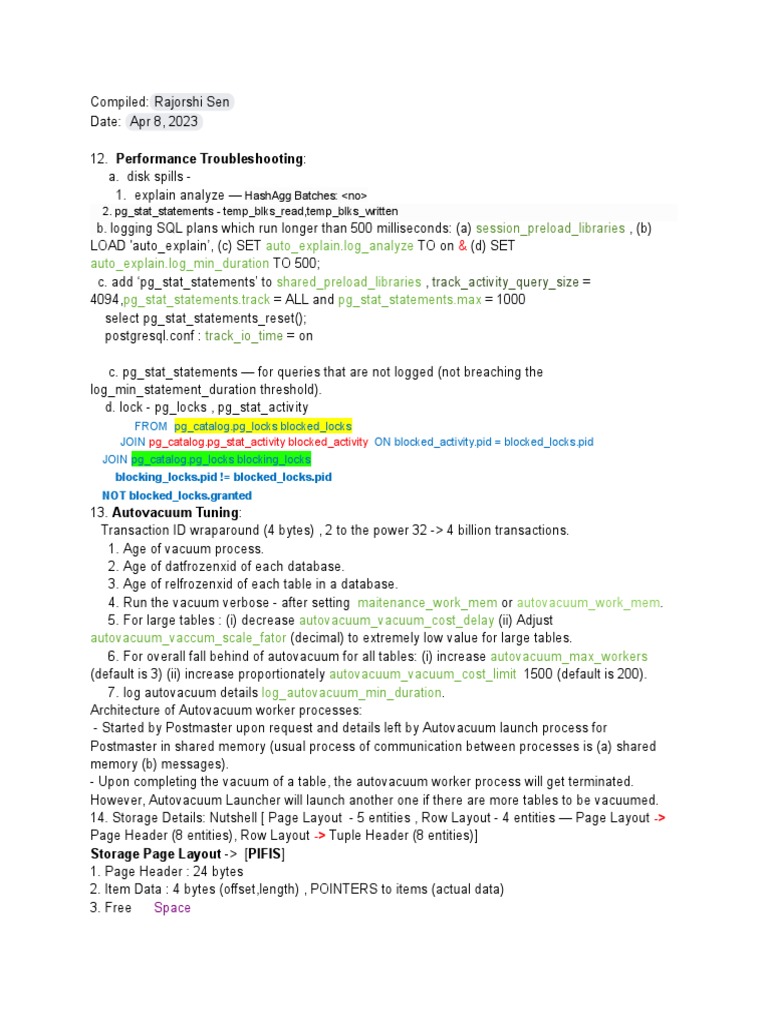 Postgresql Internals Notes Compilation Pdf Postgre Sql Hypertext